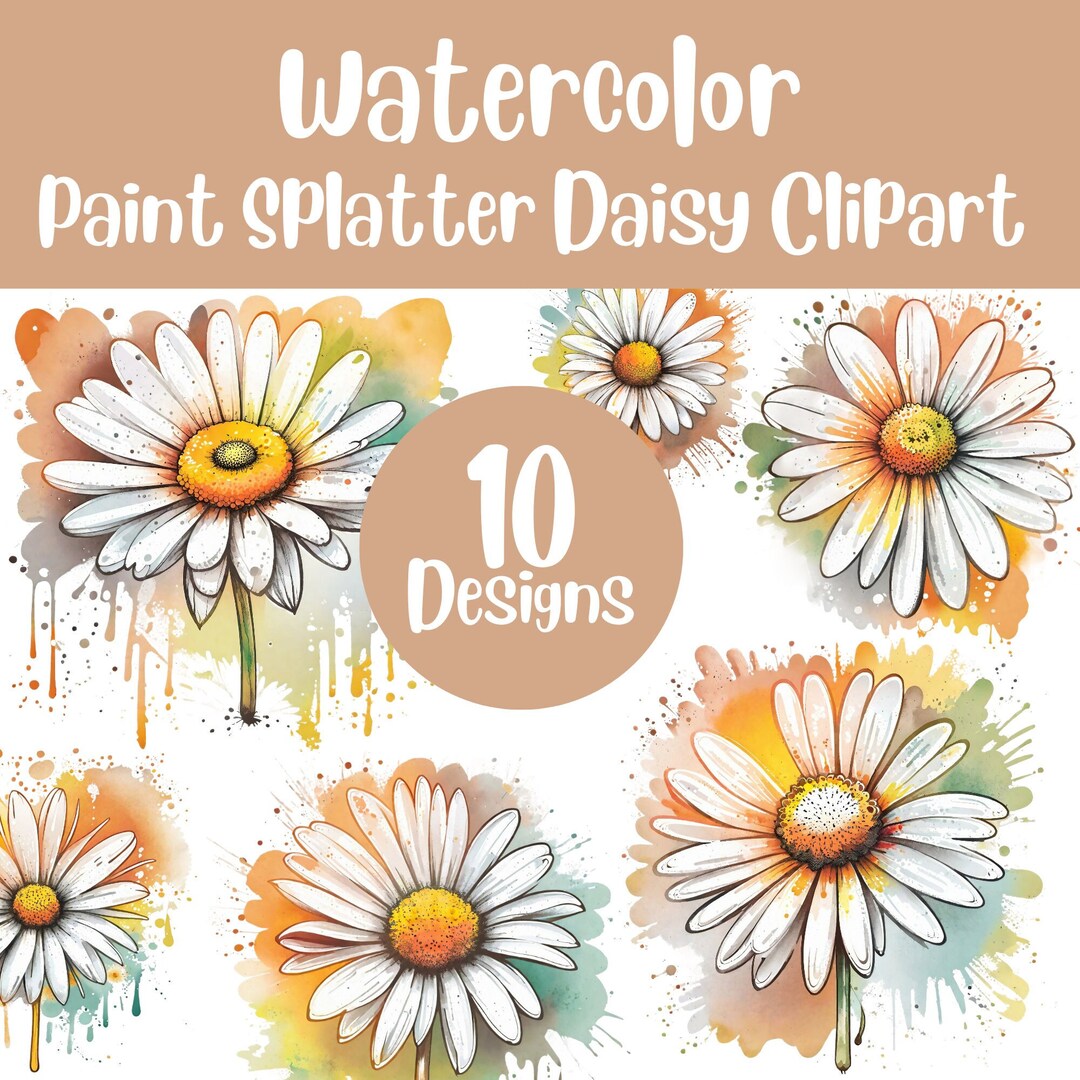 Daisy Clipart Watercolor Style Rainbow Flower Png Floral Designs Paint ...