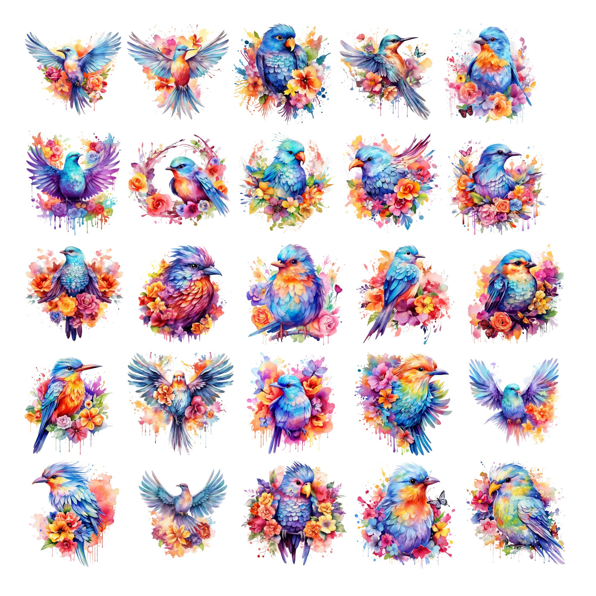 Artful Bird and Flower Clipart PNG Designs Exquisite Avian and Floral ...