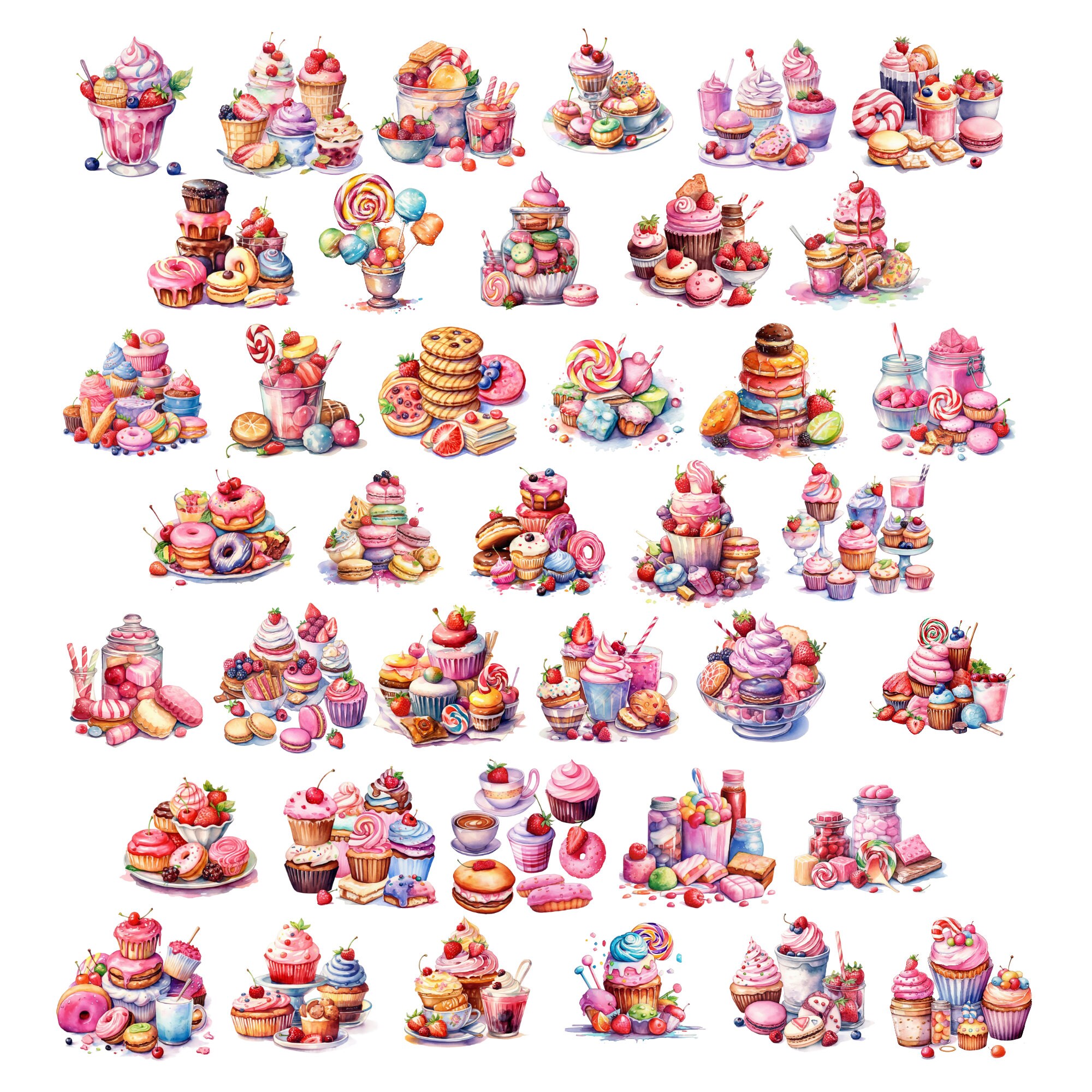 Sweet Treat Clipart PNG Designs Irresistible Desserts, Candies, Cakes ...