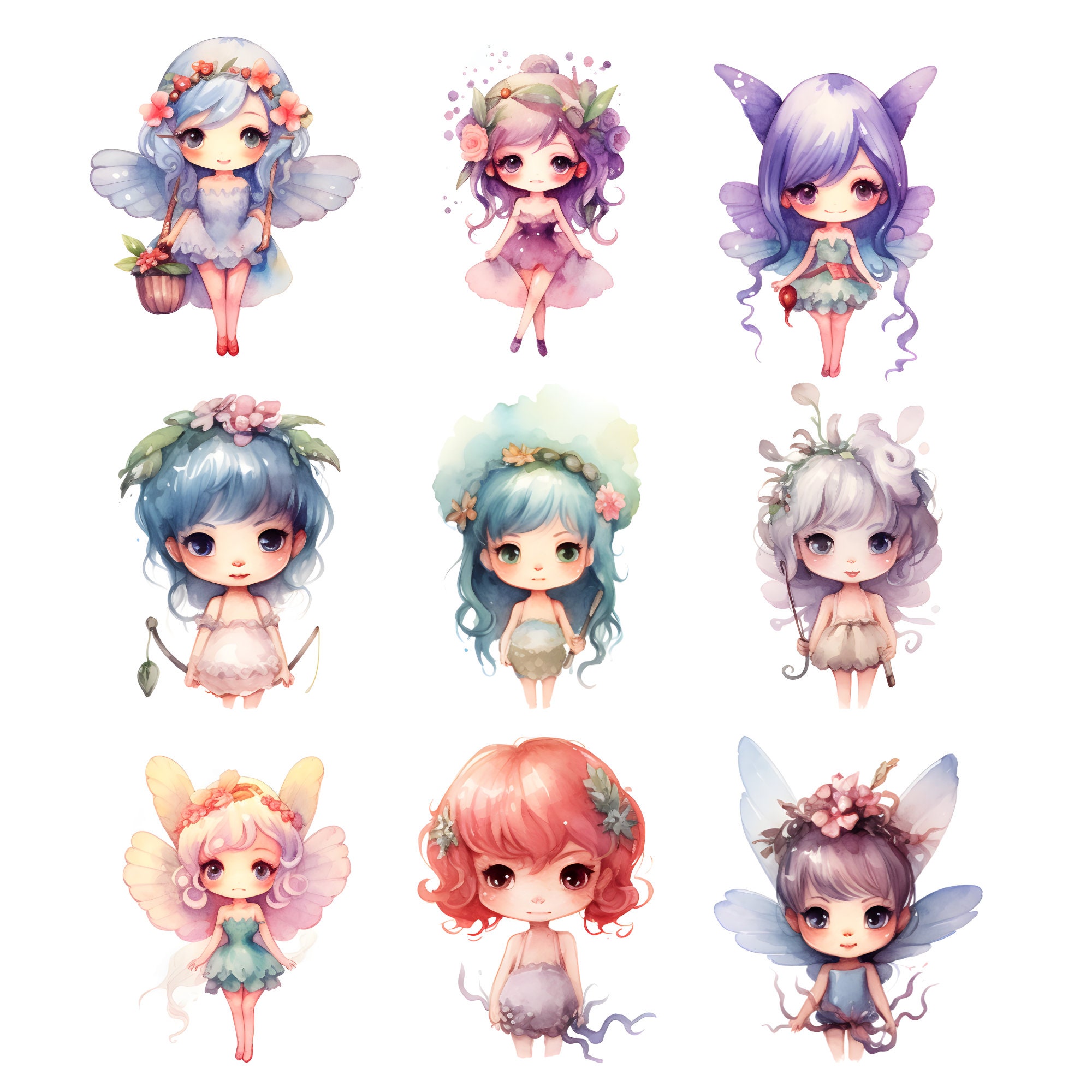 Watercolorfairy Clipart Fairy Png Digital Download Large - Etsy