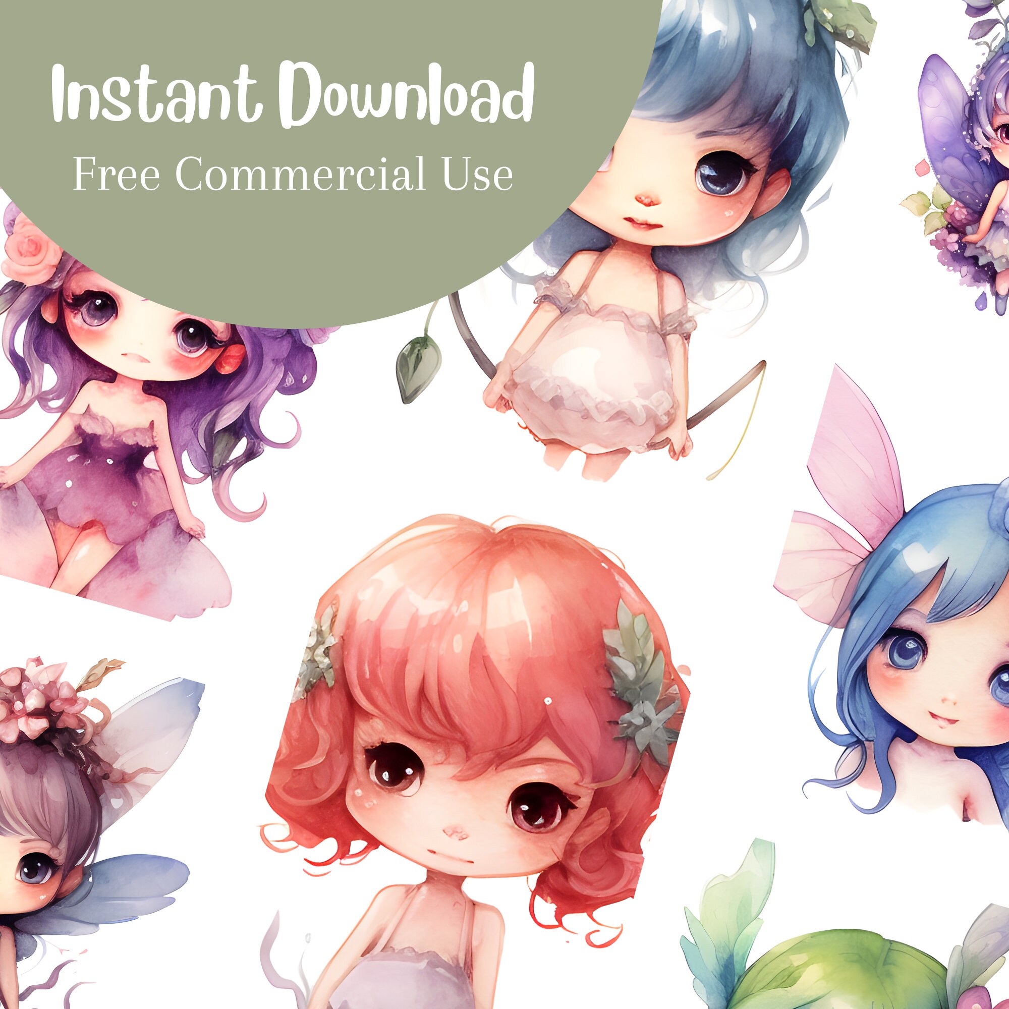 Watercolorfairy Clipart Fairy Png Digital Download Large - Etsy