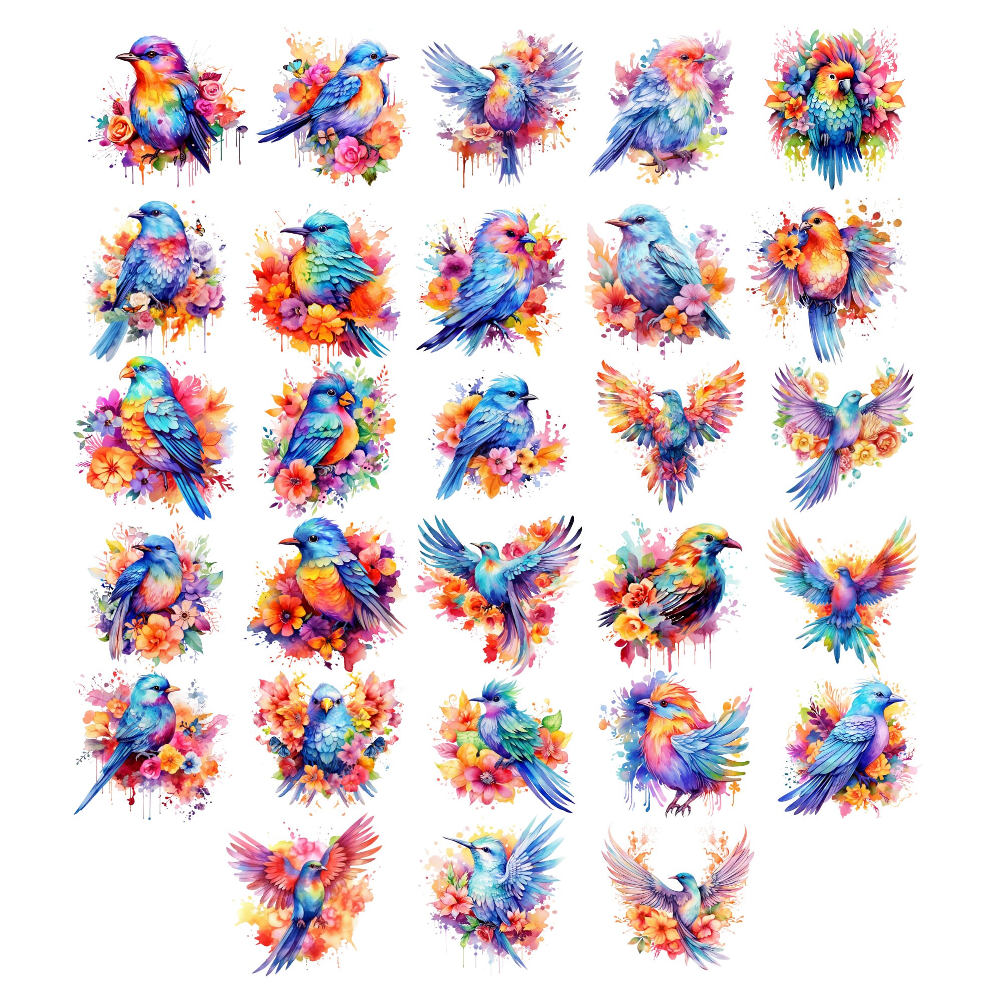 Artful Bird and Flower Clipart PNG Designs Exquisite Avian and Floral ...