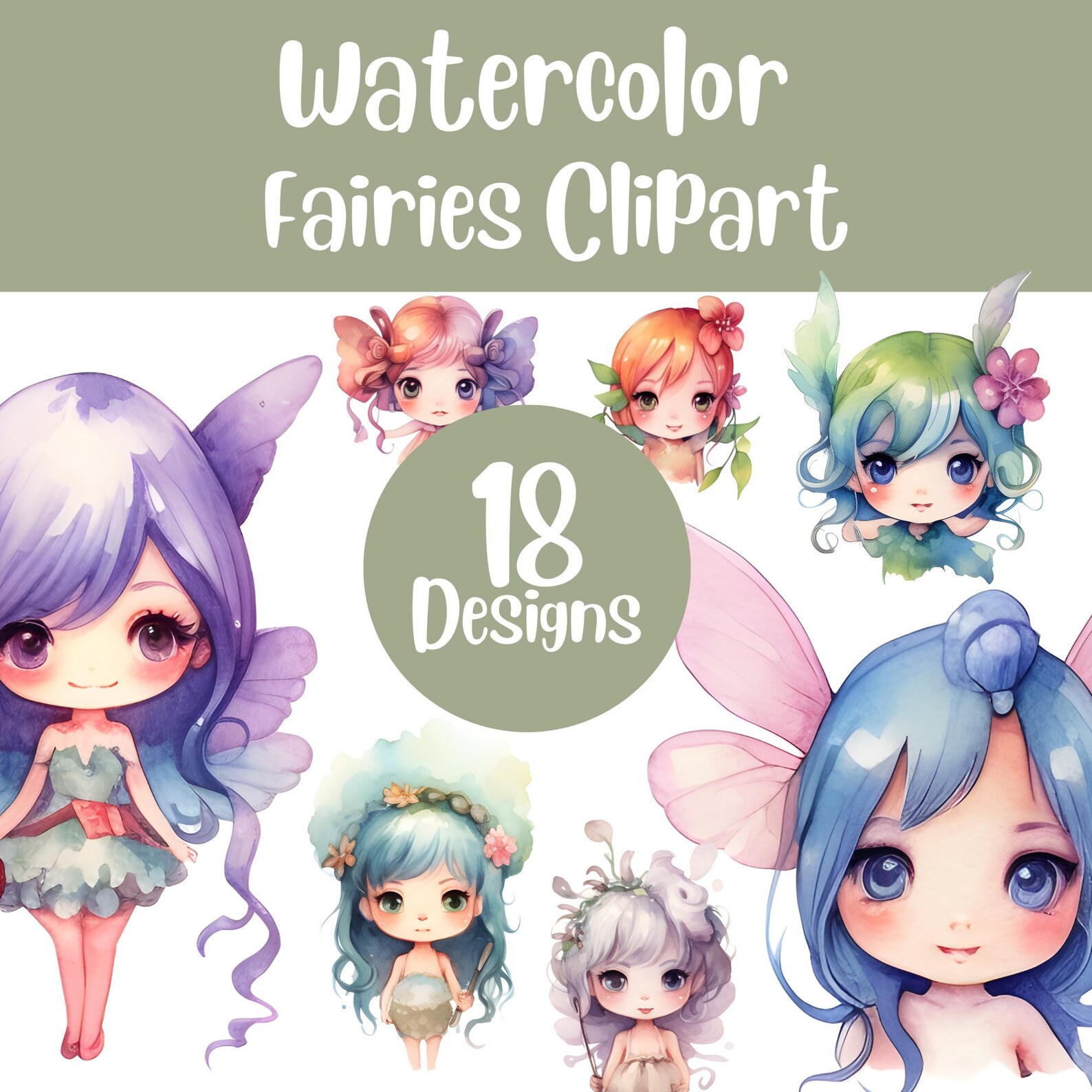 Watercolorfairy Clipart Fairy Png Digital Download Large - Etsy