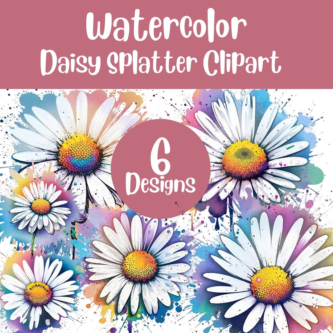 Daisy Clipart Watercolor Style - Rainbow Flower Png - Floral Designs ...