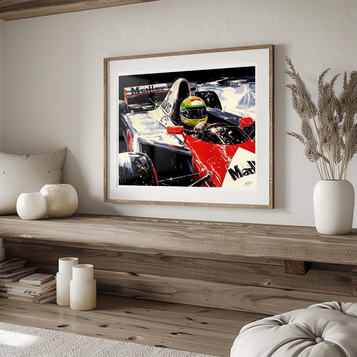 Ayrton Senna Mclaren MP4/8A Oil Painting - F1 Poster (digital Download ...