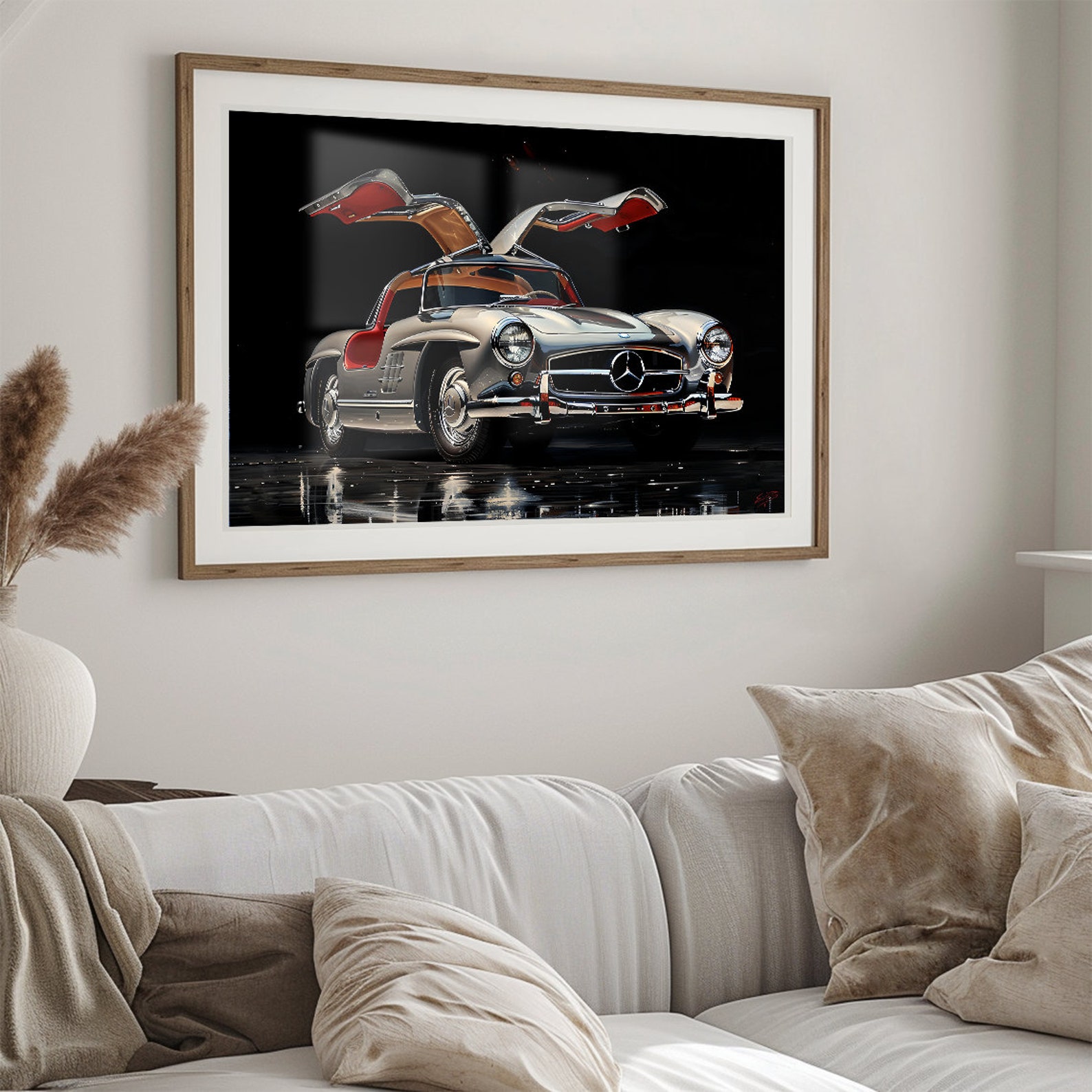 Mercedes-benz 300 SL Gullwing Oil Painting: Classic Car Art (digital ...