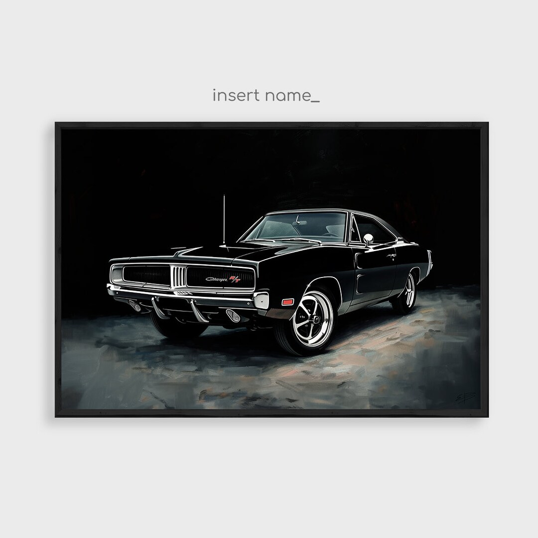 Dodge Charger Painting, Car Enthusiasts Decor, Muscle Car Poster, Car ...