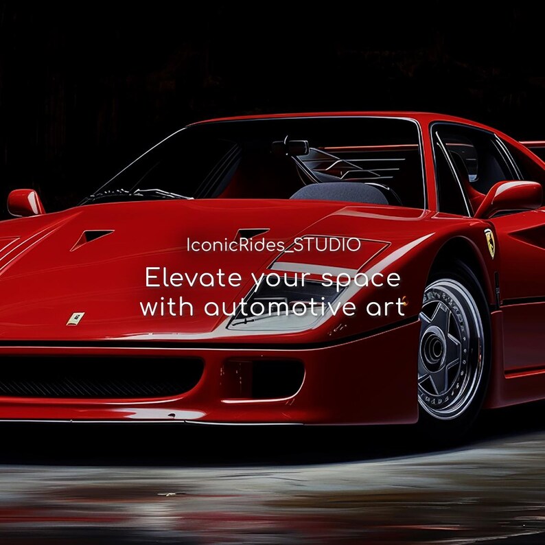 Oil Painting Ferrari F40, Automotive Timeless Poster, Ferrari Painting ...
