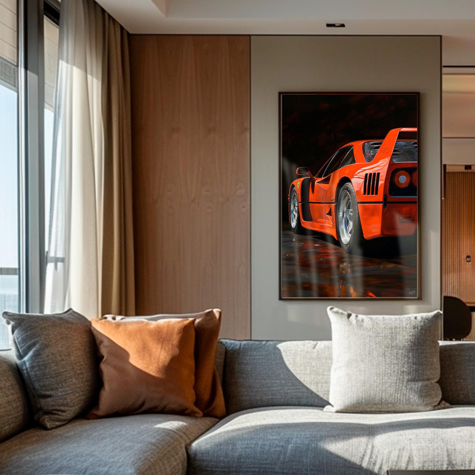 Ferrari F40 Painting, Super Car Print, Classic Ferrari Poster, F40 Oil ...