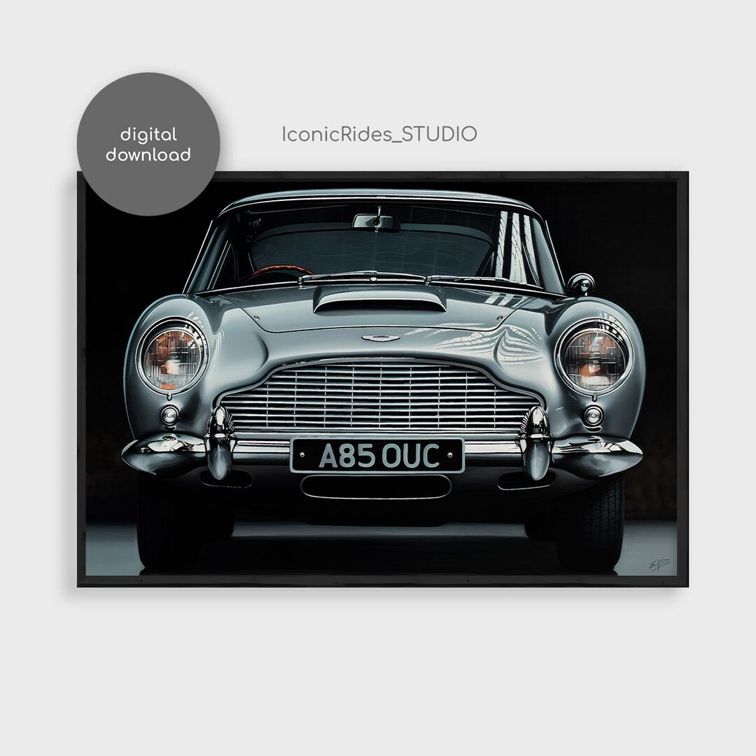 Aston Martin DB5 Poster: Oil Painting Style Car Art (digital Download ...