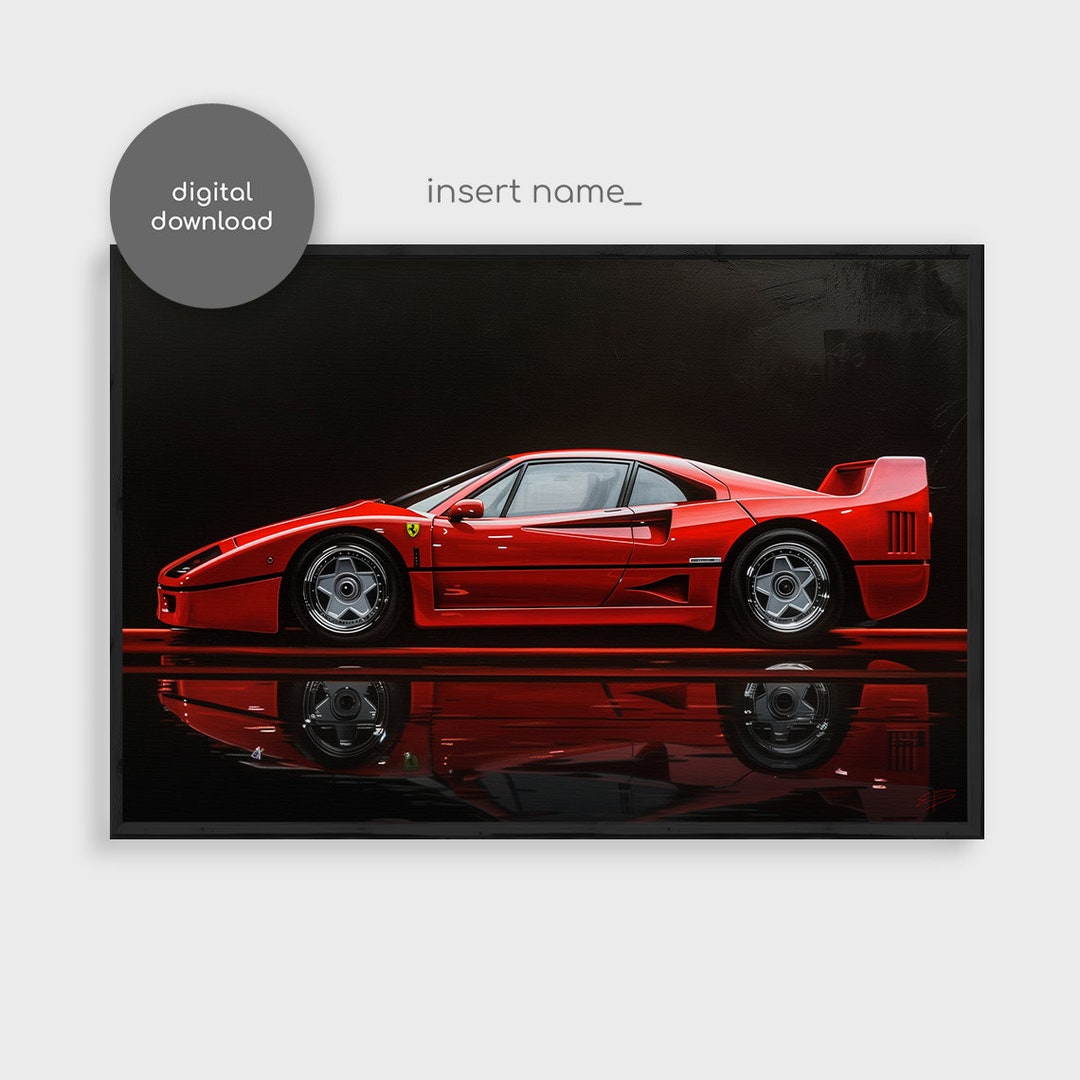 Ferrari F40 Painting, Automotive Timeless Poster, F40 Ferrari Print ...