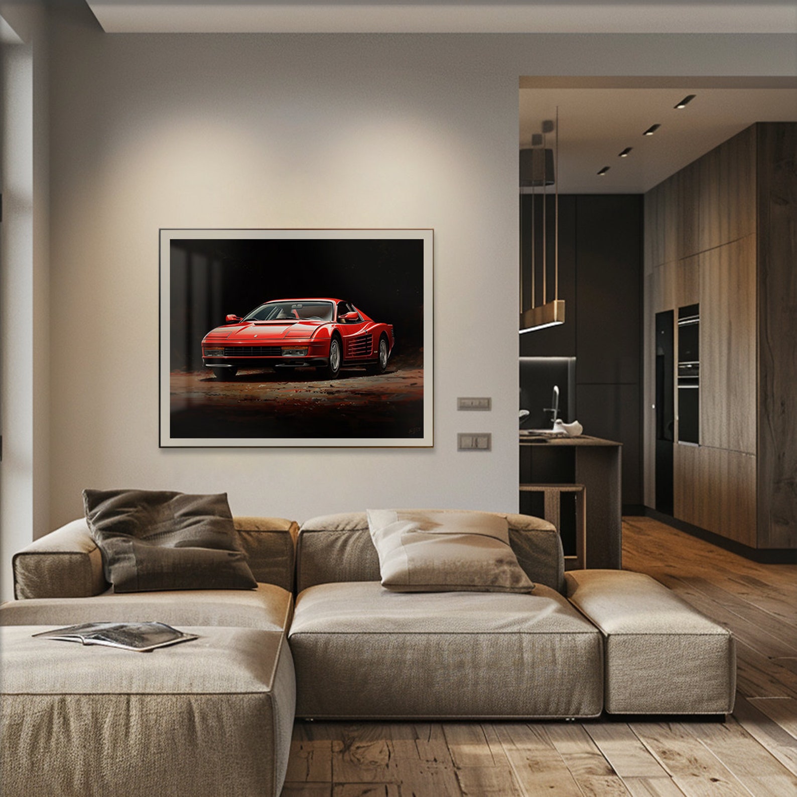 Ferrari Testarossa Oil Painting: Classic Car Poster (digital Download ...