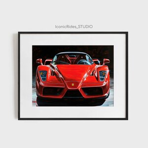 Enzo Ferrari Print, Classic Supercars Wall Art, Automotive Poster ...
