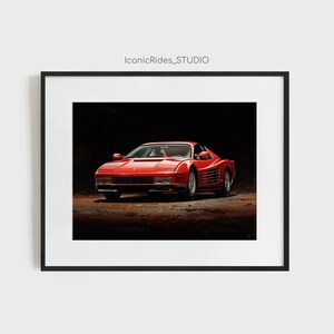 Ferrari Testarossa Oil Painting: Classic Car Poster (digital Download ...