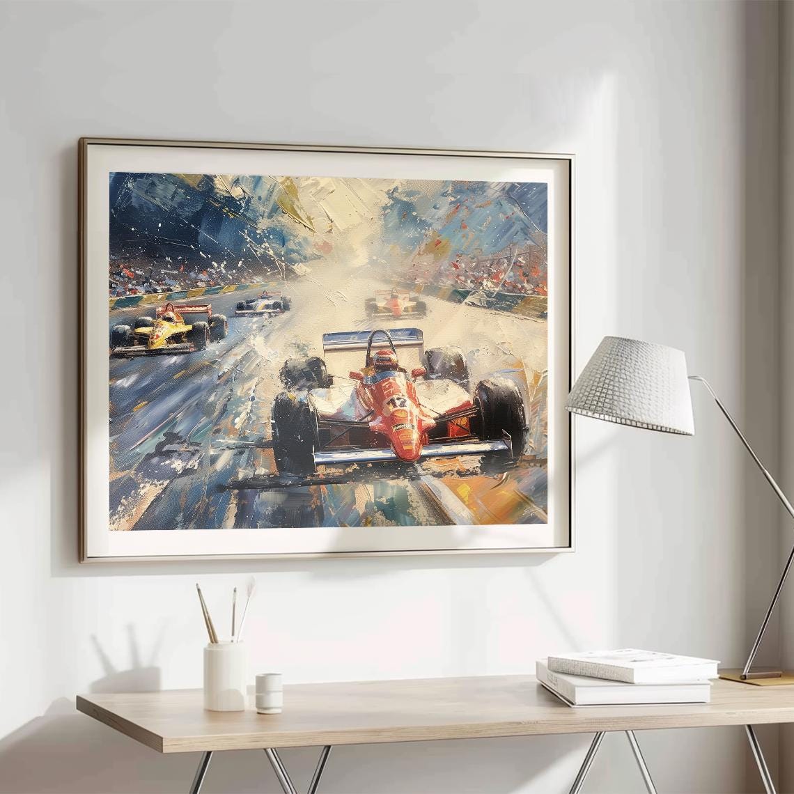 Formula 1 Painting, Silverstone Grand Prix Vintage Art, Motorsport ...