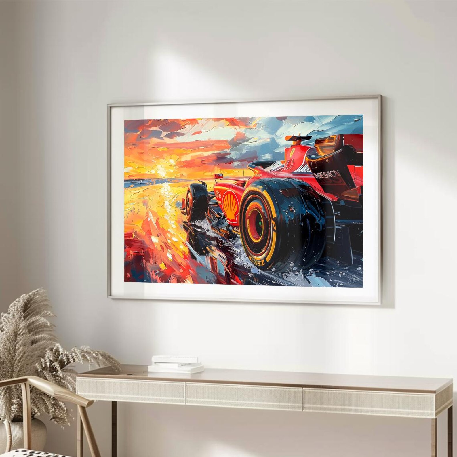 Ferrari F1 Sunset Oil Painting: Racing Car Art (digital Download) - Etsy