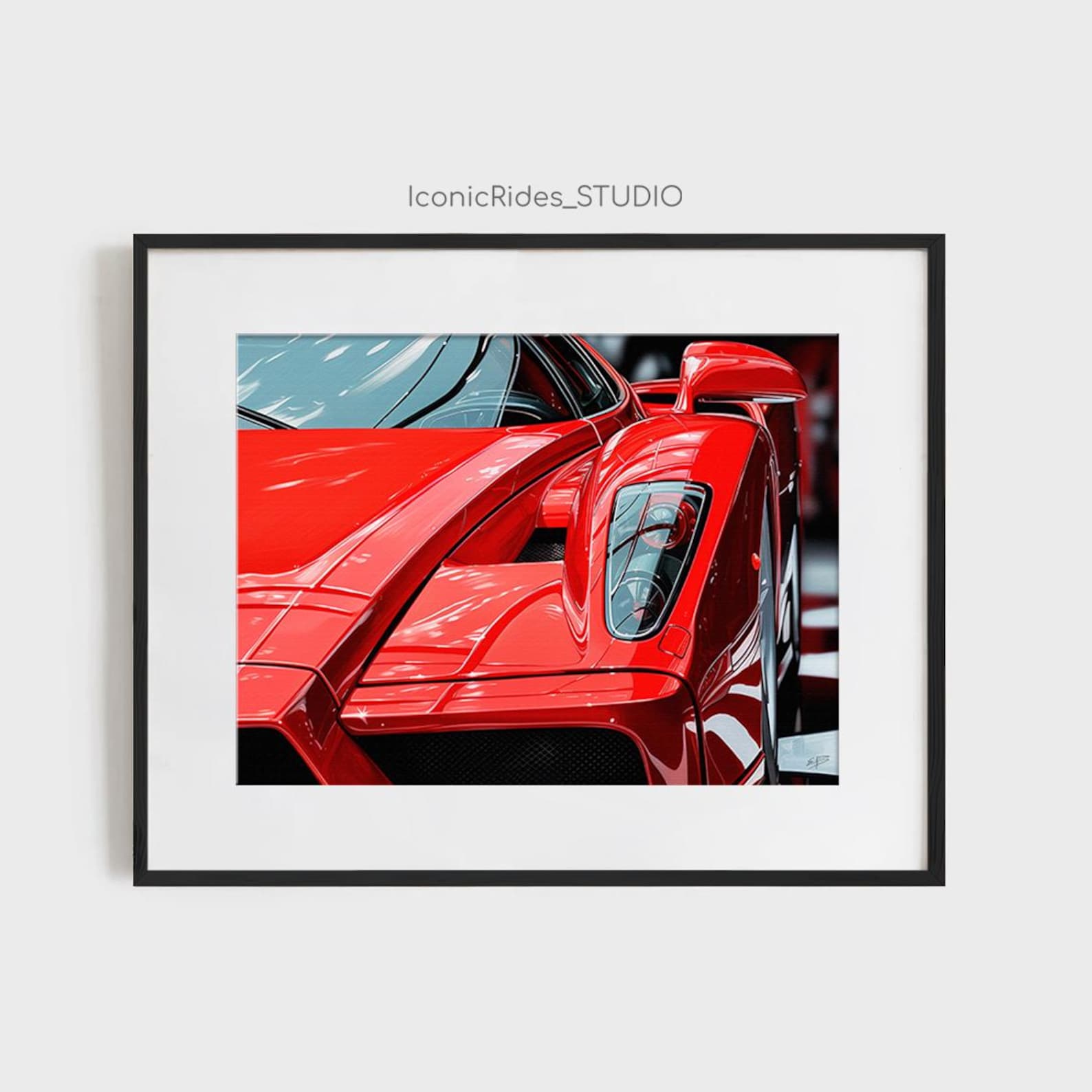 Enzo Ferrari Oil Painting: Supercar Automotive Art (digital Download ...