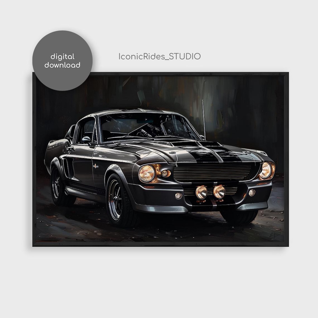Eleanor Mustang GT500 Poster – Classic Car Painting – Ford Mustang Wall ...