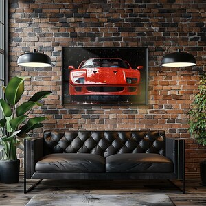 Ferrari F40 Painting, Classic Ferrari Poster, F40 Art, Automotive ...