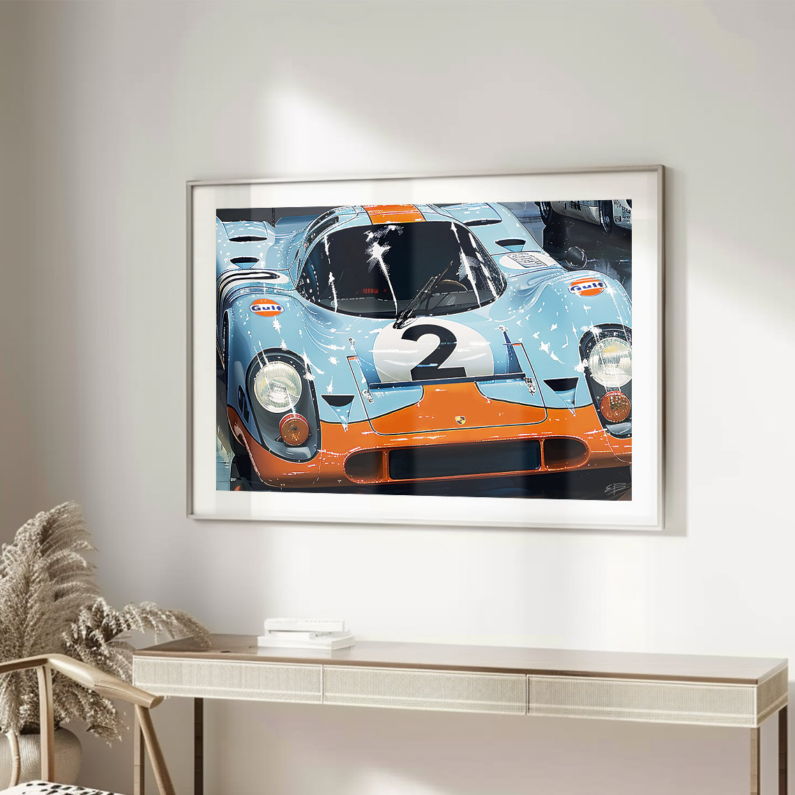 PORSCHE 917K Gulf Painting, Timeless Automotive Vintage Poster, Classic ...