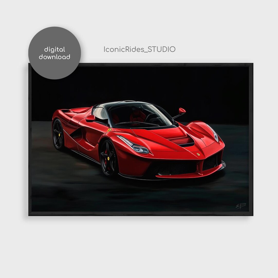 Laferrari Supercar Oil Painting: Sleek Automotive Art (digital Download ...