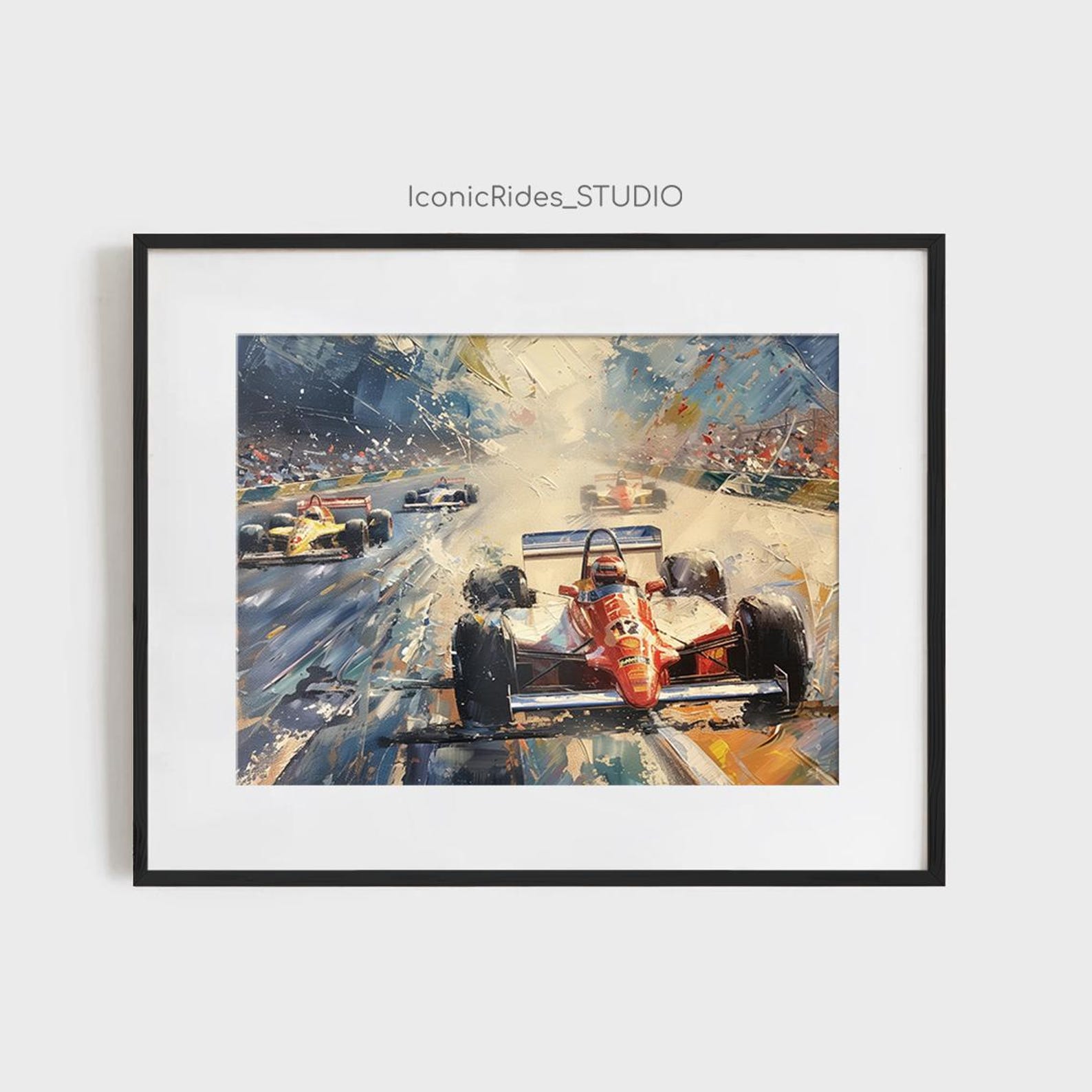 Formula 1 Painting, Silverstone Grand Prix Vintage Art, Motorsport ...