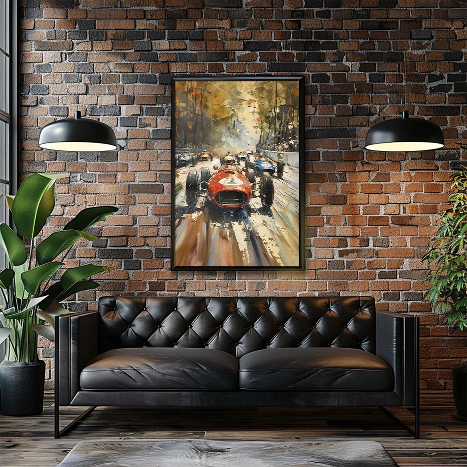 Vintage F1 Silverstone Oil Painting: Motorsport Art Print (digital ...