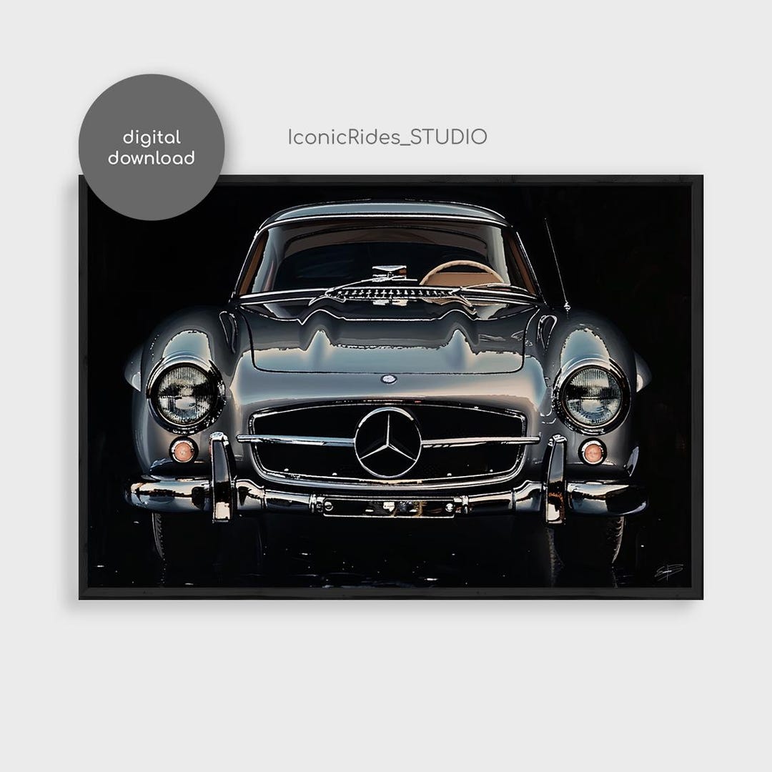 Mercedes-benz 300 SL Painting, Automotive Art, Mercedes Painting Print ...
