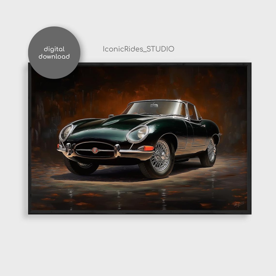 Jaguar E-type Oil Painting: Automotive Art Print (digital Download) - Etsy
