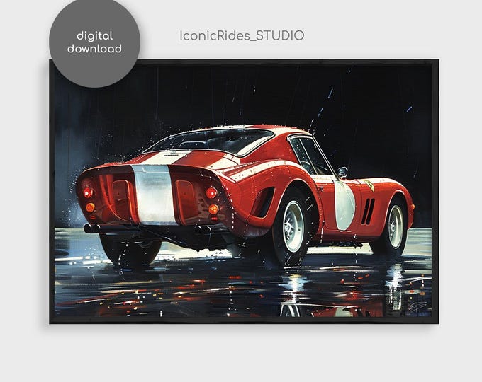 Ferrari 250 GTO / Classic Car / Vintage Car / Automotive Art / Gift ...