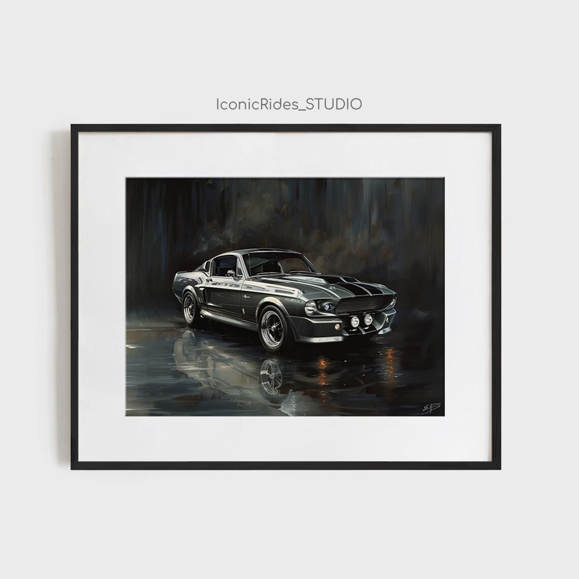 Mustang GT500 Eleanor Oil Painting: Classic Car Art (digital Download ...