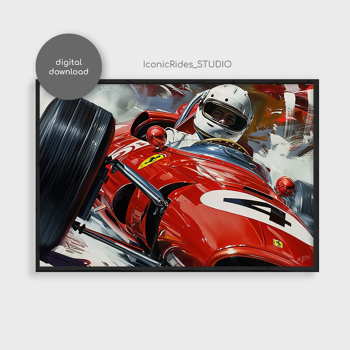 Formula 1 Ferrari 1967 Painting, F1 Timeless Poster, Ferrari Painting ...