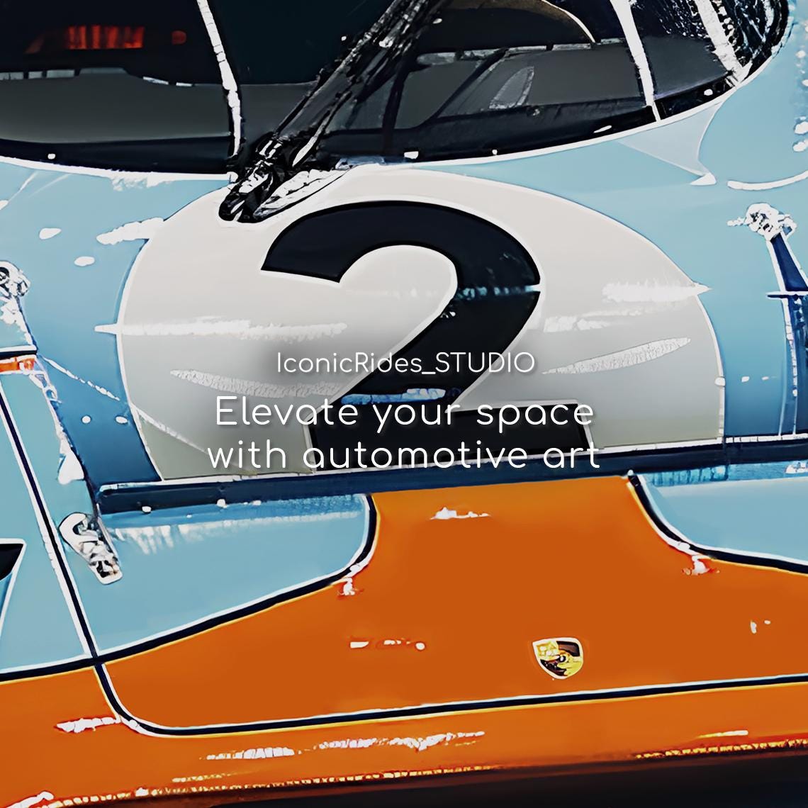 PORSCHE 917K Gulf Painting, Timeless Automotive Vintage Poster, Classic ...