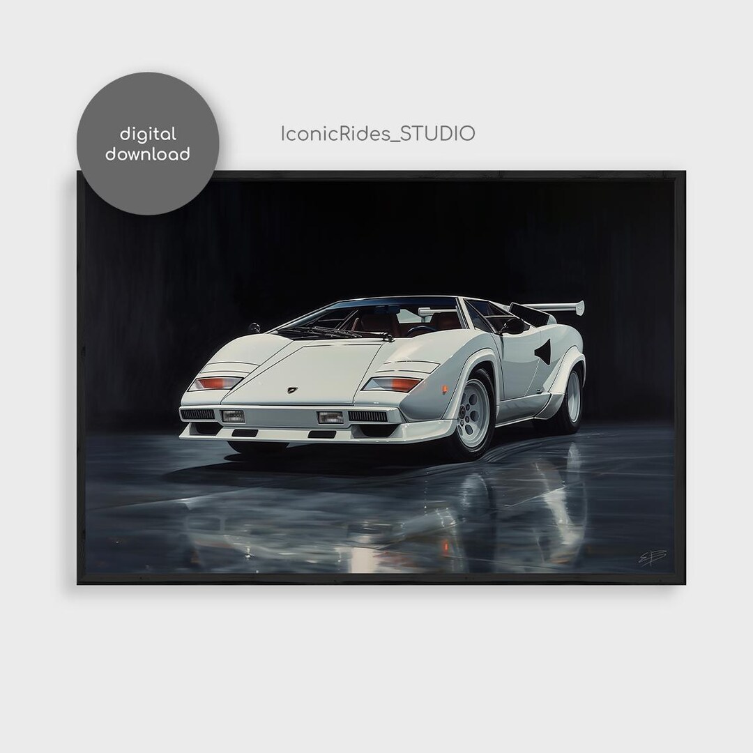 Lamborghini Countach LP5000 Painting, Automotive Supercar Poster, Lambo ...