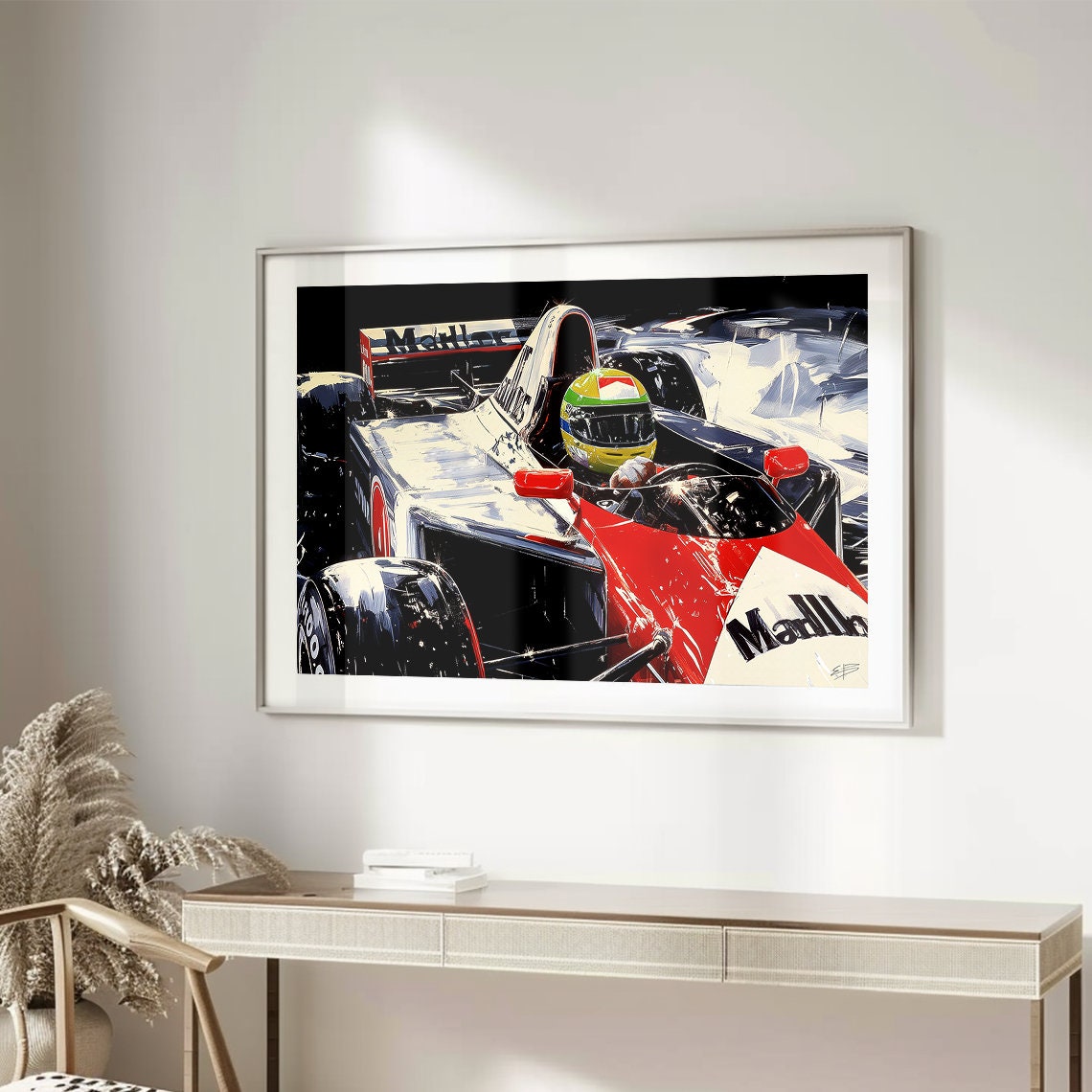 Ayrton Senna Mclaren MP4/8A Oil Painting - F1 Poster (digital Download ...
