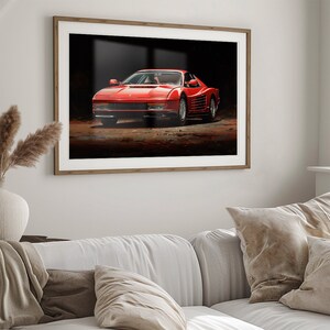Ferrari Testarossa Oil Painting: Classic Car Poster (digital Download ...