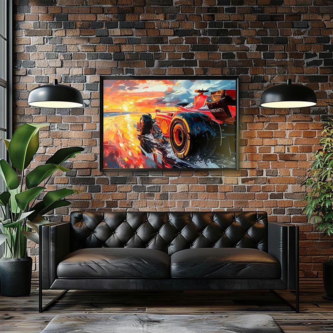 Ferrari F1 Sunset Oil Painting: Racing Car Art (digital Download) - Etsy