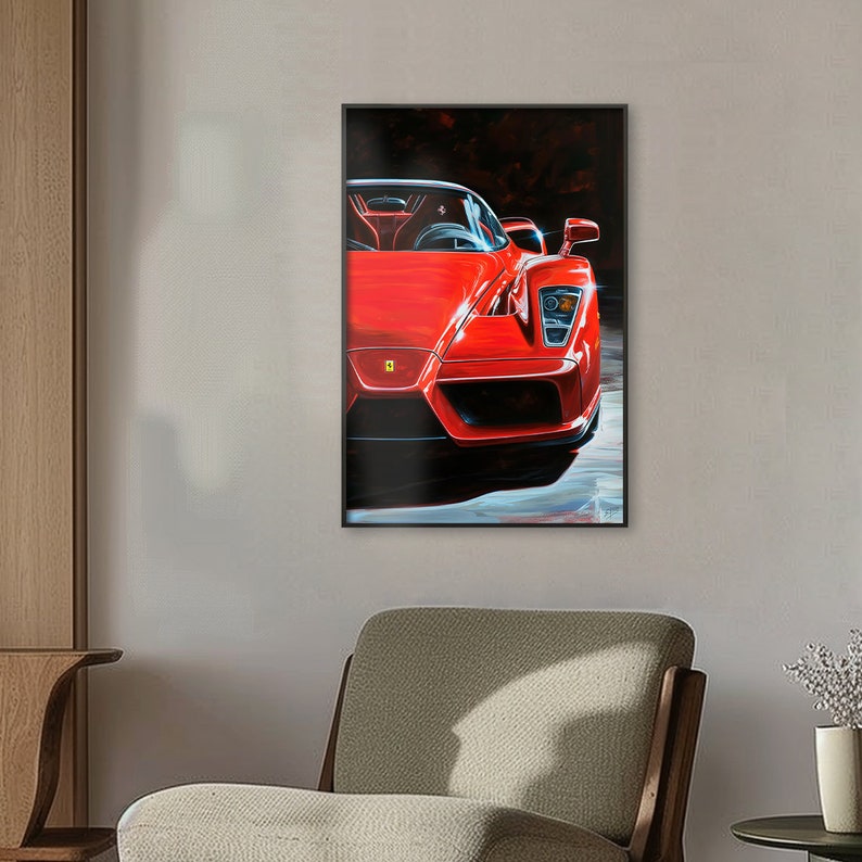 Enzo Ferrari Painting, Supercar Wall Art, Ferrari Print, Classic Car ...