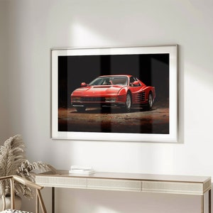 Ferrari Testarossa Oil Painting: Classic Car Poster (digital Download ...