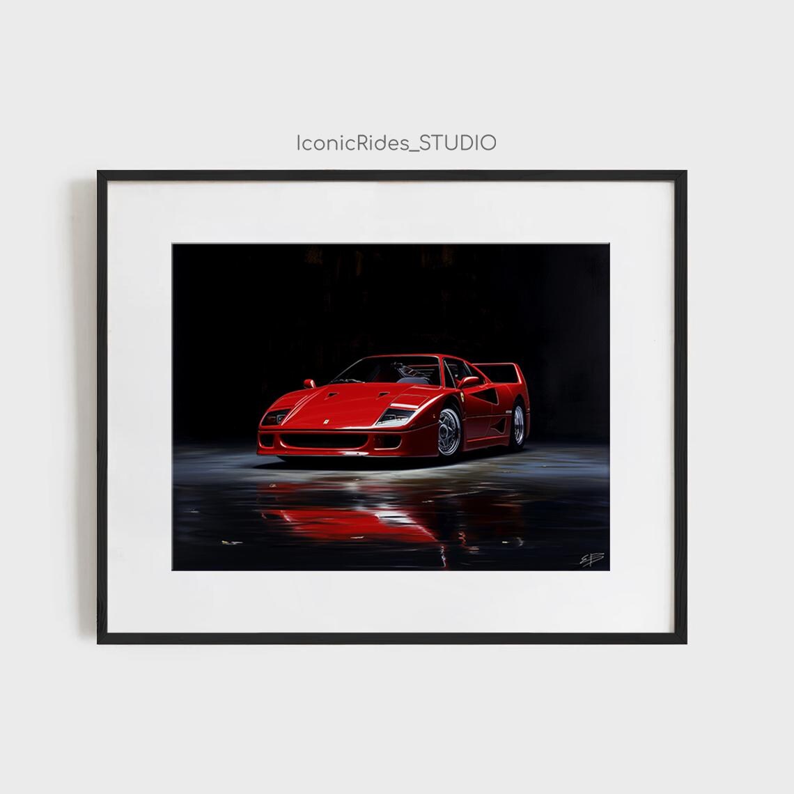Oil Painting Ferrari F40, Automotive Timeless Poster, Ferrari Painting ...