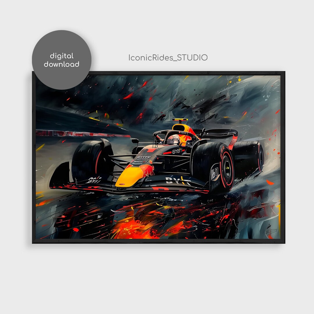 Max Verstappen Poster, Redbull F1 Painting, Formula 1 Wall Art, Redbull ...