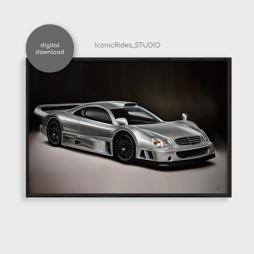 Mercedes-benz CLK GTR AMG Coupe Oil Painting, Automotive Decor ...