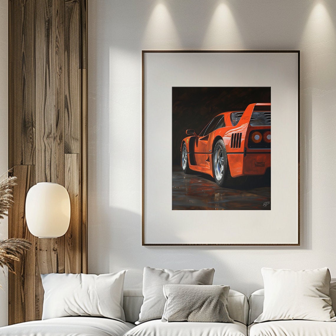 Ferrari F40 Painting, Super Car Print, Classic Ferrari Poster, F40 Oil ...