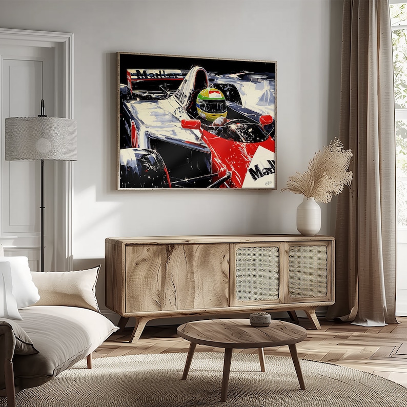 Ayrton Senna Mclaren MP4/8A Oil Painting - F1 Poster (digital Download ...
