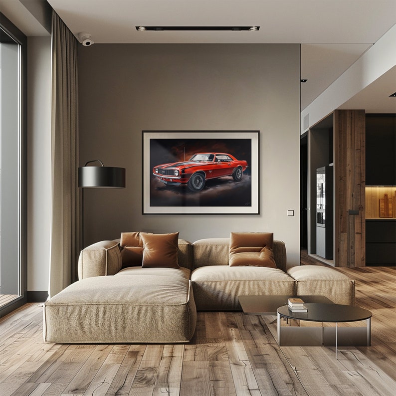 Chevrolet Camaro SS Poster – Muscle Car Painting – Classic Chevy Wall ...