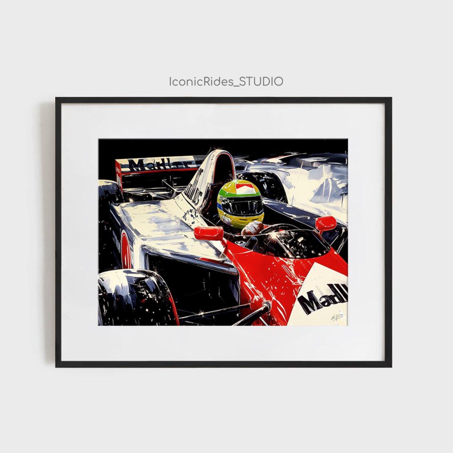 Ayrton Senna Mclaren MP4/8A Oil Painting - F1 Poster (digital Download ...