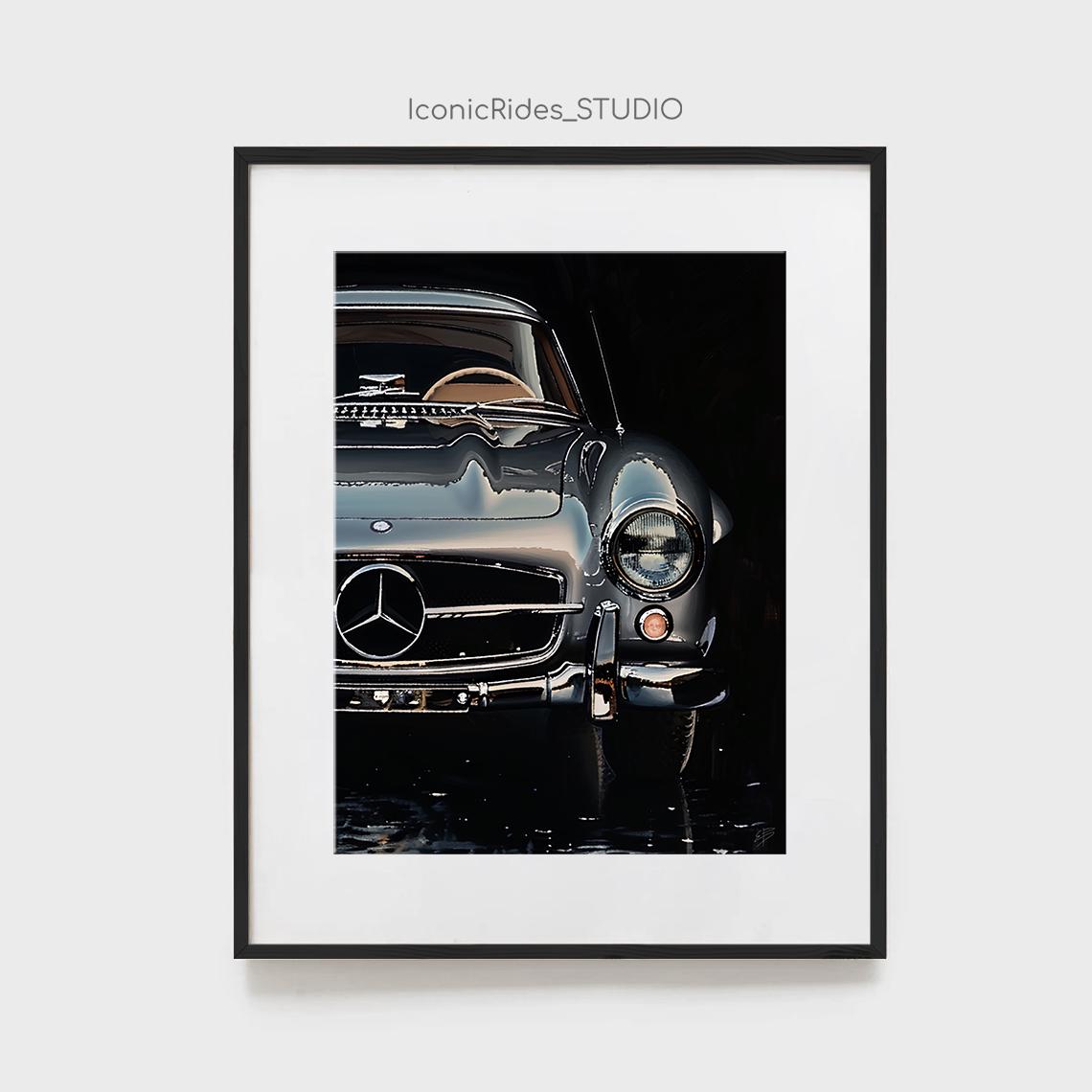 Mercedes-benz 300 SL Oil Painting: Classic Car Art (digital Download ...