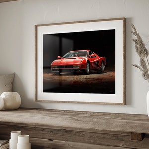 Ferrari Testarossa Oil Painting: Classic Car Poster (digital Download ...
