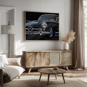 Mercedes-benz 300 SL Painting, Automotive Decor, Classic Mercedes, Car ...
