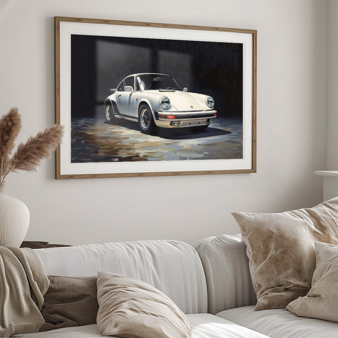 Vintage Porsche 911 Turbo 1980 Oil Painting, Automotive Timeless Poster ...